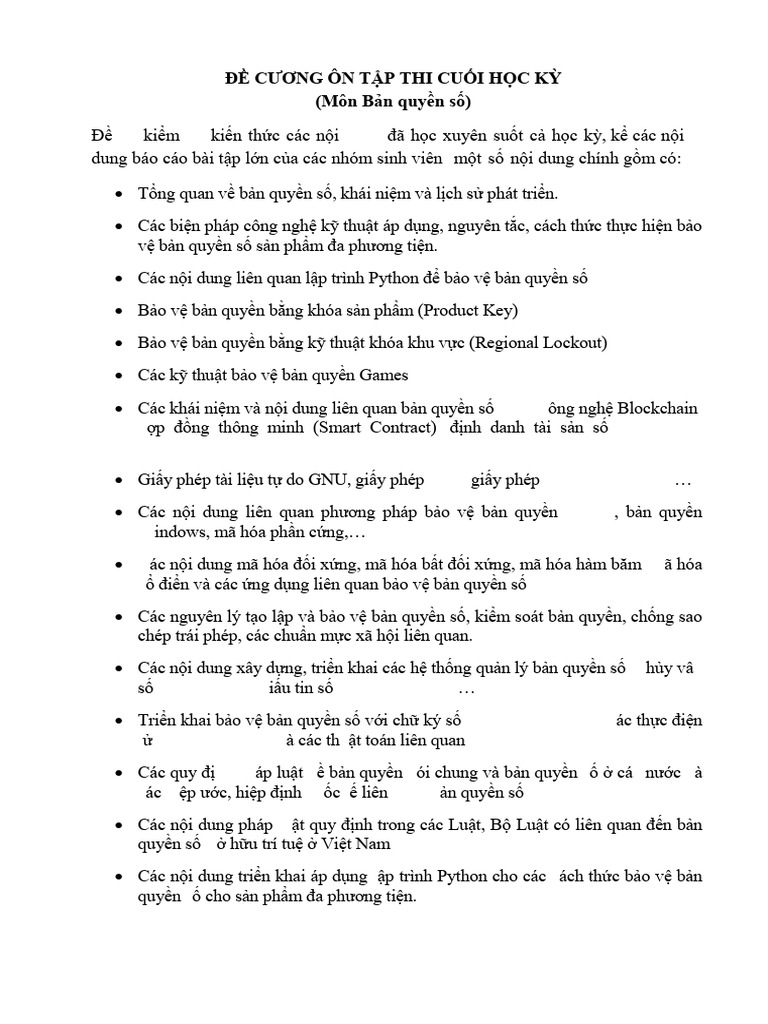 De Cuong On Tap | PDF