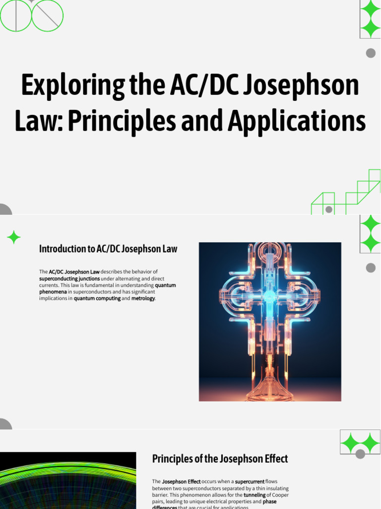 Slidesgo Exploring The Acdc Josephson Law Principles and Applications ...
