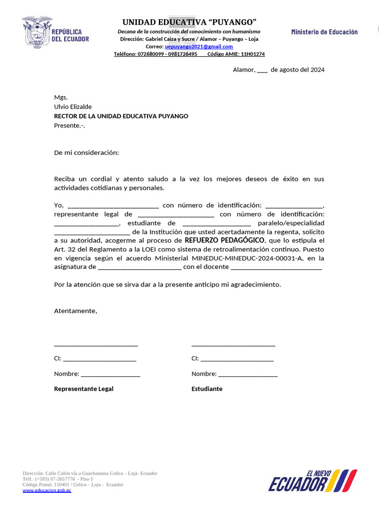 Oficio Refuerzo | PDF