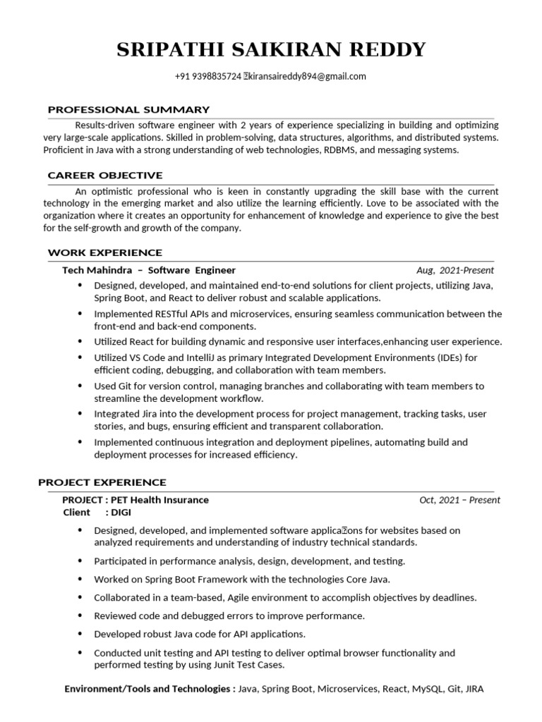 Sai Resume | PDF | Software | Java (Programming Language)