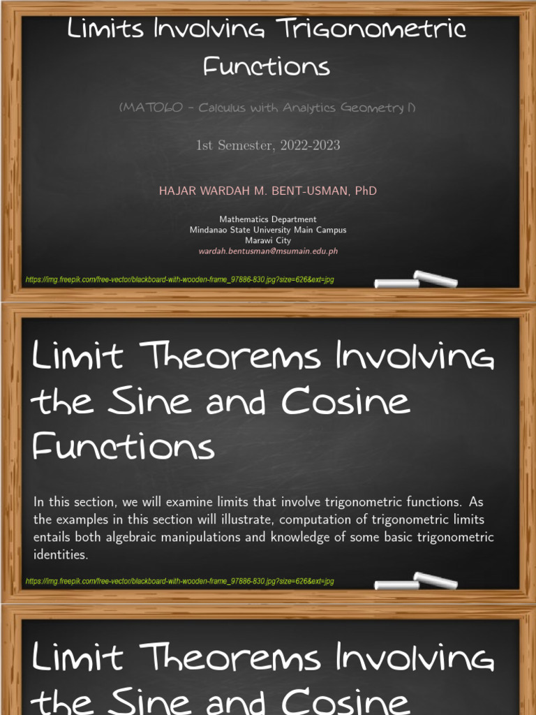 Trigonometric Limits and Theorems | PDF | Trigonometry | Elementary ...