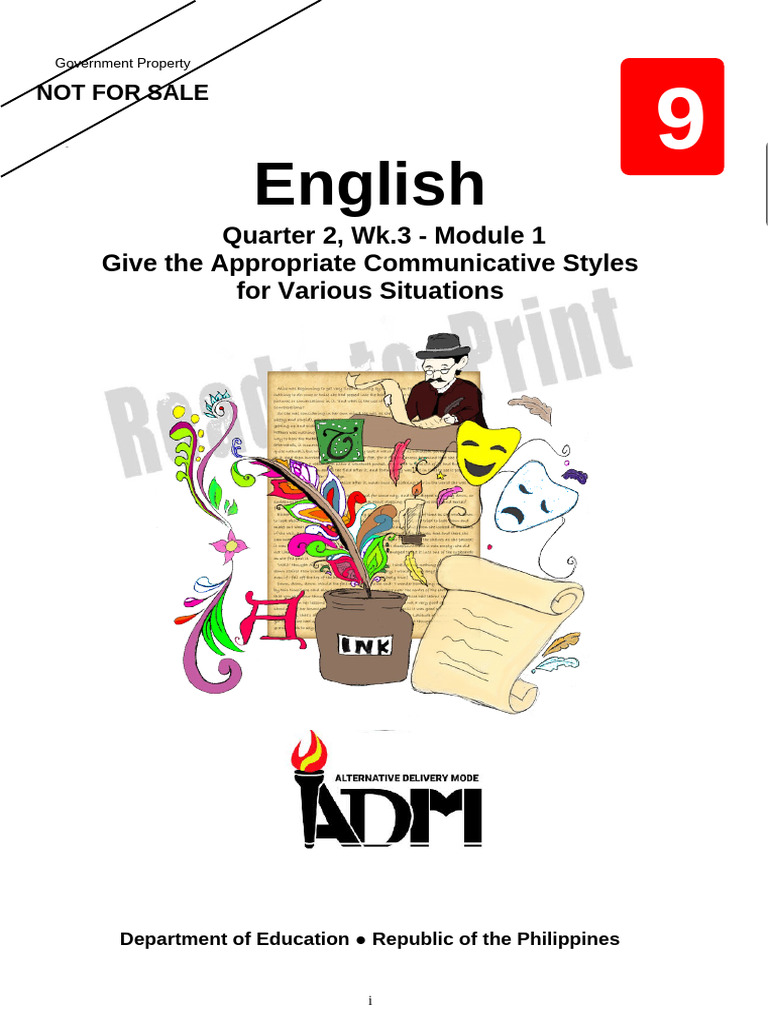 Eng9 - Q2 - M1 - W3 - Give The Appropriate Communicative Styles For Various Situations - V5 ...