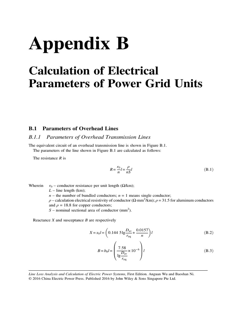Line Loss Analysis and Calculation of Electric Power Systems - 2015 - Wu - Appendix B ...