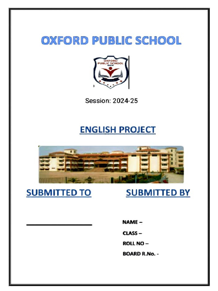 2024-25 English Project Submission | PDF