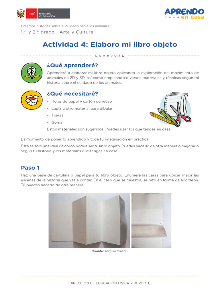 Exp9 Primaria 1y2 Seguimosapren Arte Act4 | PDF | Papel