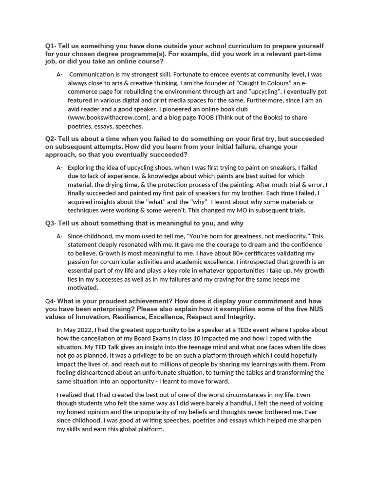 NUS Answers PT 2 | PDF | Psychology | Cognition