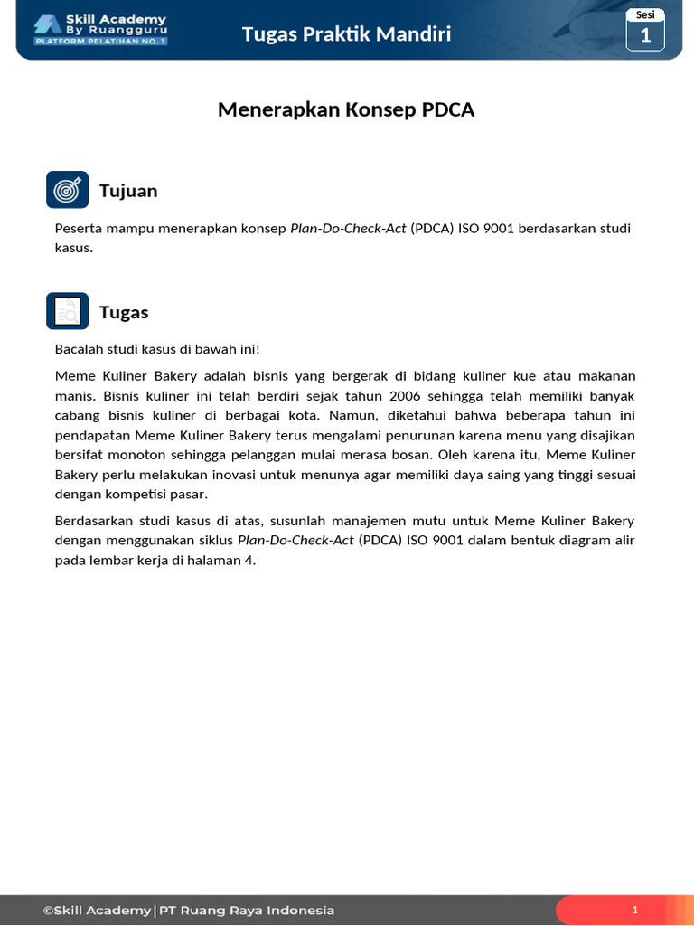 TPM 1 Menerapkan Konsep PDCA - Nur Afni | PDF