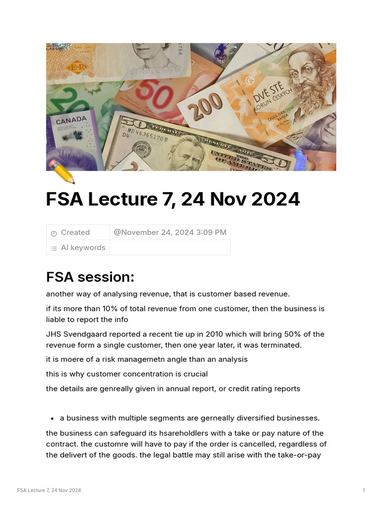 FSA Lecture 7 24 Nov 2024 | PDF | Business | Economies