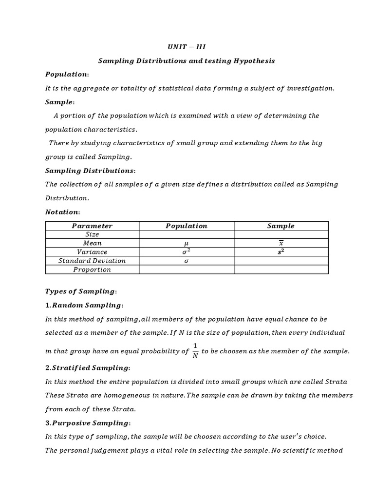 Unit-Iii P&S | PDF