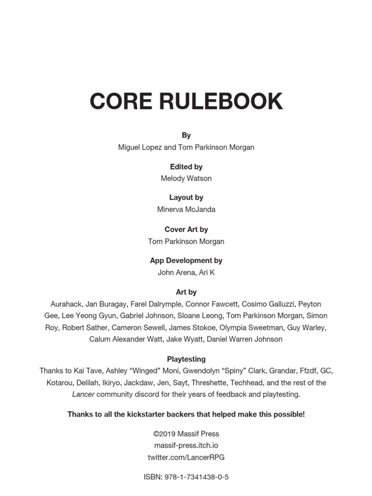 Lancer - Core Book | PDF