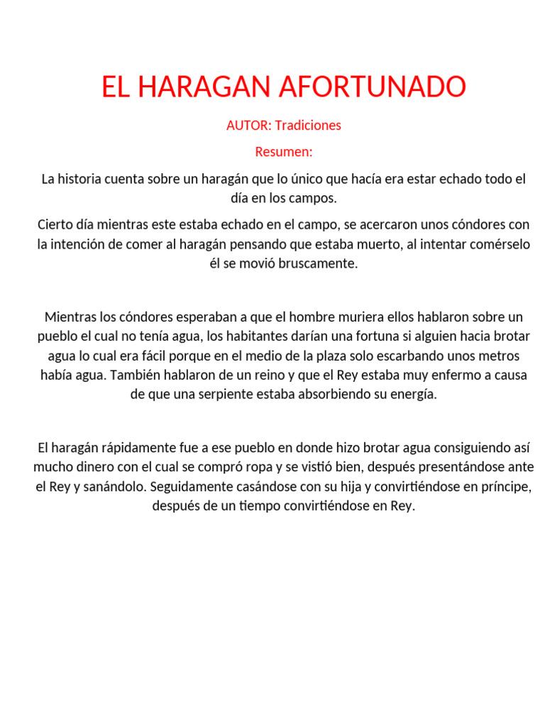 El Haragán que se Hizo Rey | PDF