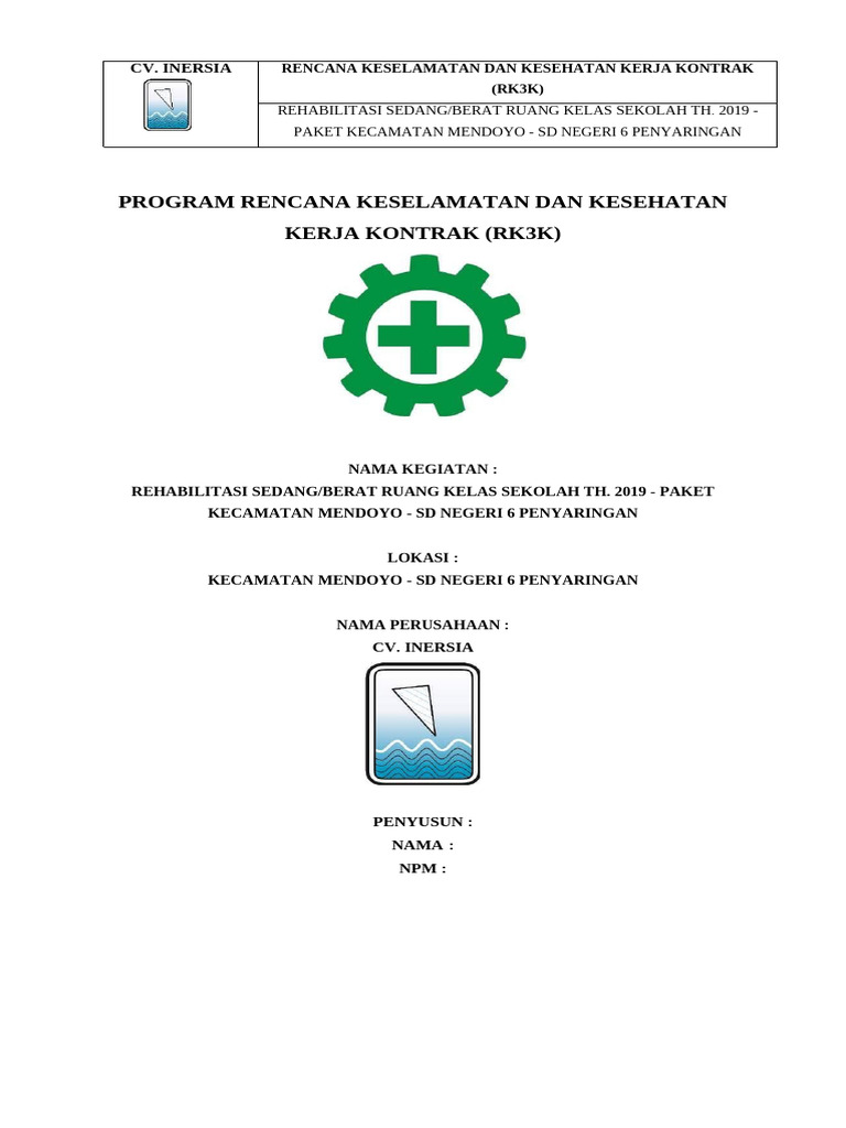RK3K Rehabilitasi Kelas SD 2019 Mendojo | PDF