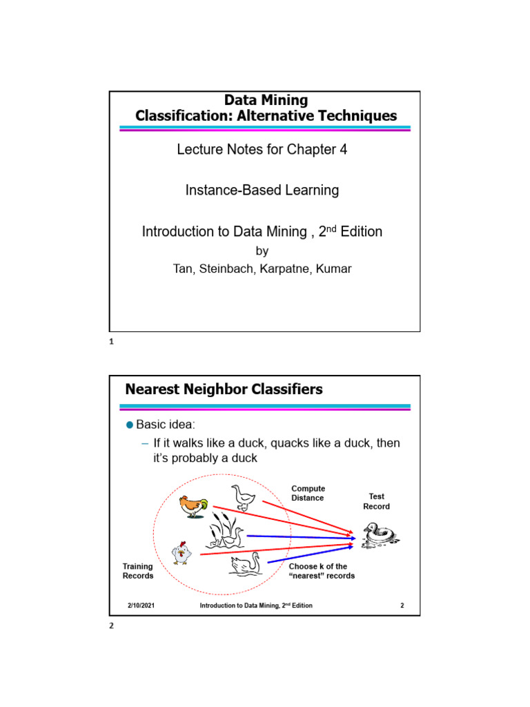 Chap4knnnew Pdf Statistical Classification Algorithms And Data Structures 