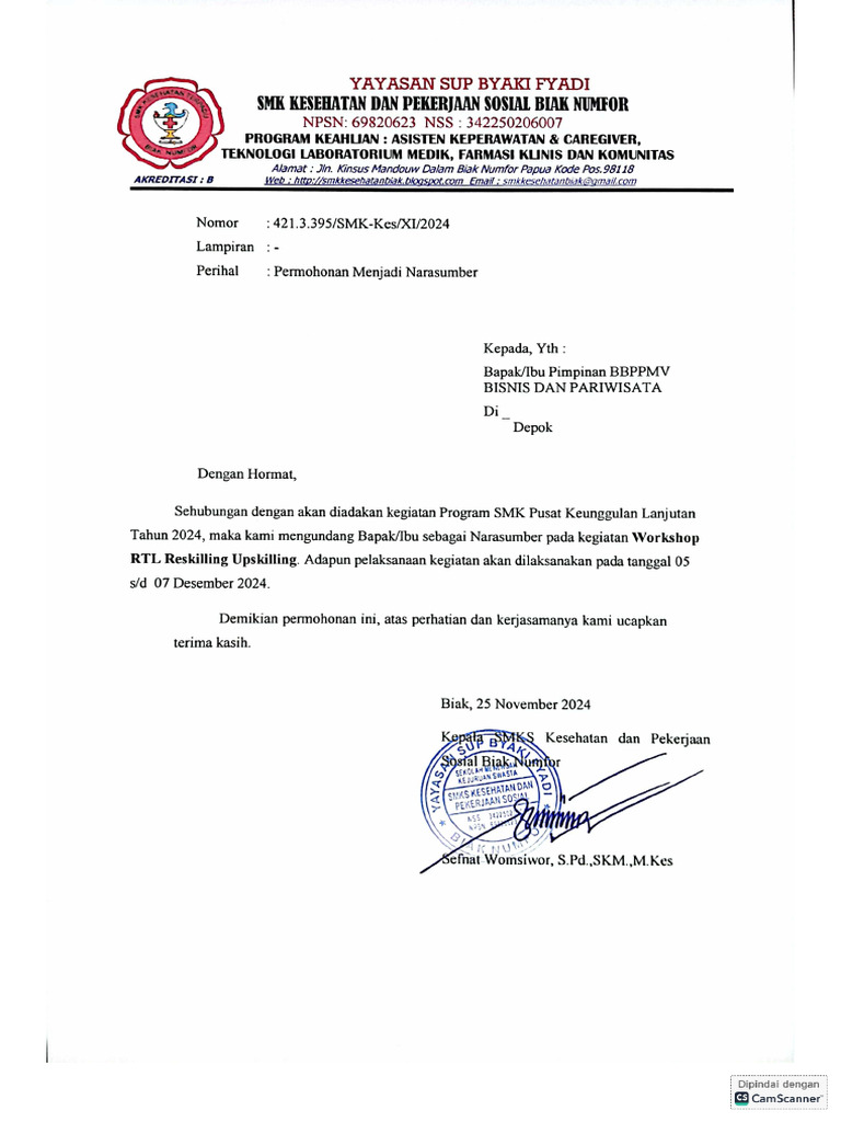 Surat Permohonan BISPAR | PDF