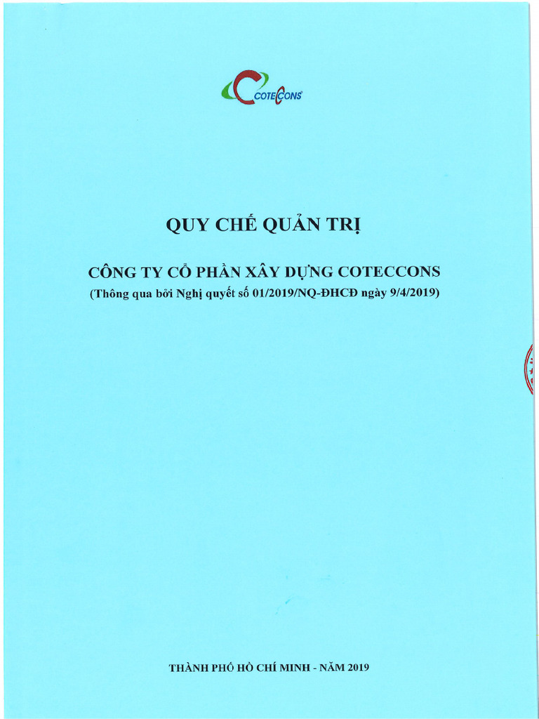 Quy Che Quan Tri Cong Ty 2019 | PDF