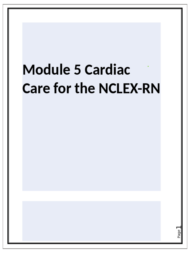 Module 5 Cardiology NCLEX-RN | PDF | Diastole | Heart