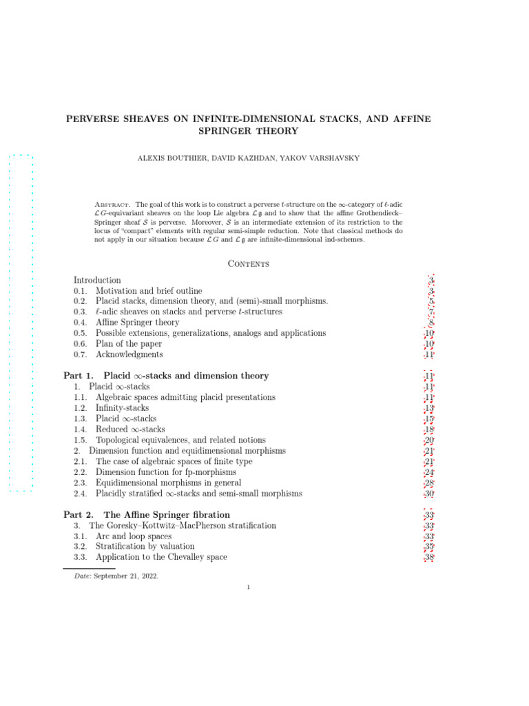 BKV Placid Stack Springer | PDF | Algebraic Geometry | Topology