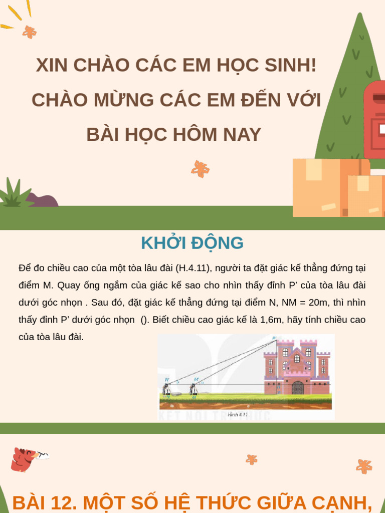 Chuong4 Bai12 Mot So He Thuc Giua Canh Goc Trong Tam Giac Vuong Va Ung Dung (1) | PDF