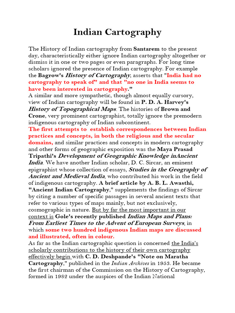 Indian Cartography | PDF | Cartography | Geography