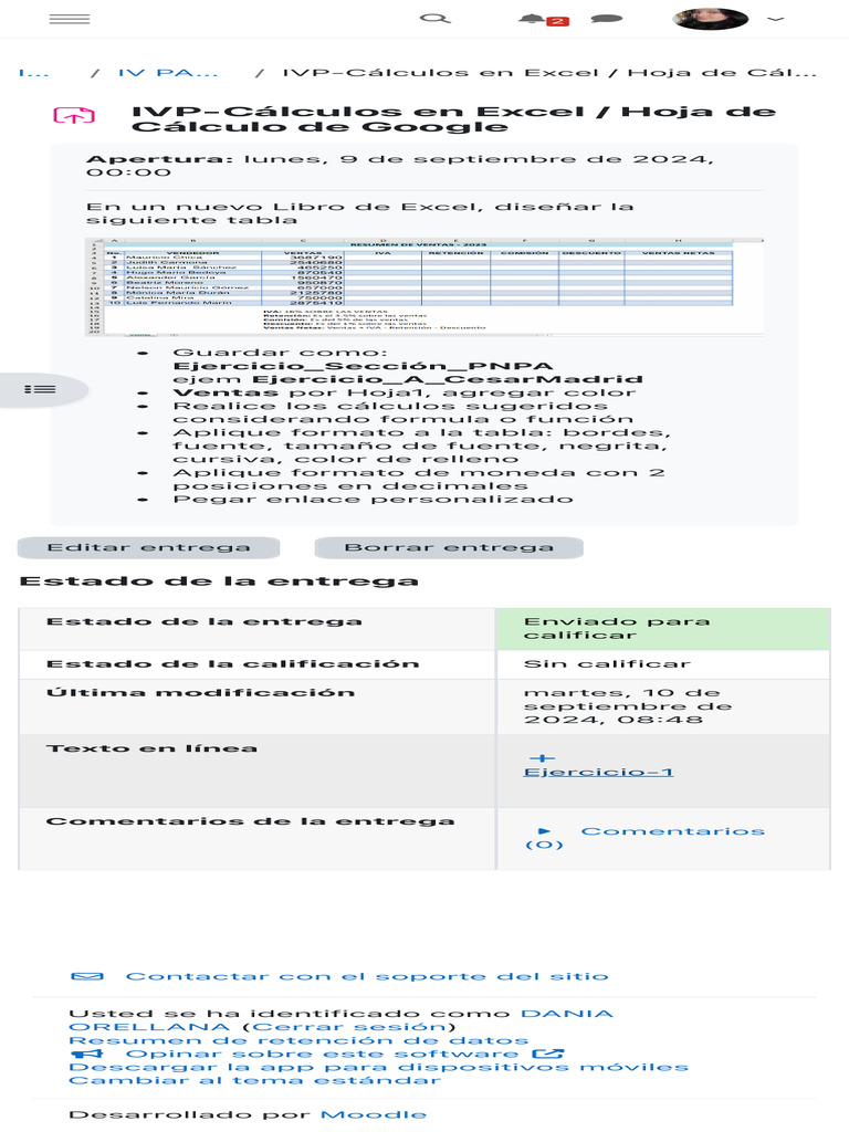 INFO IVP-Cálculos en Excel Hoja de Cálculo de Google CT-TCSB | PDF | Software de la aplicacion ...