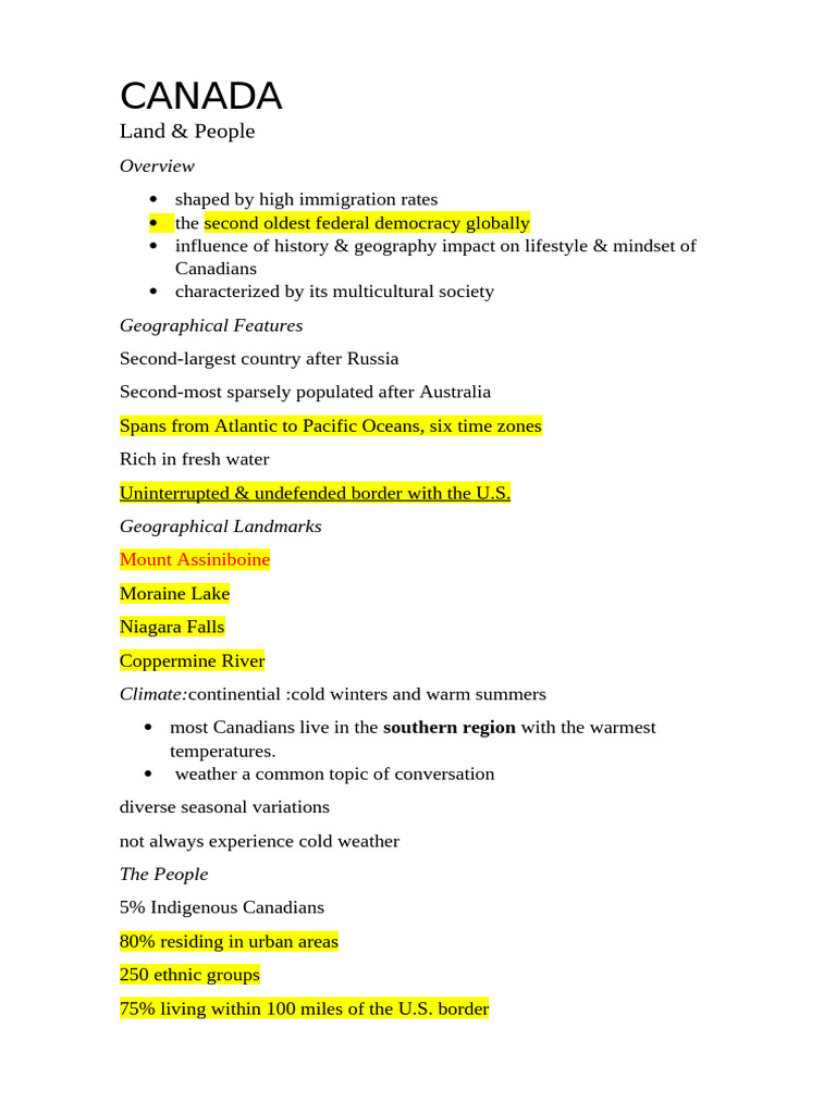 CANADA | PDF | Canada | Multiculturalism