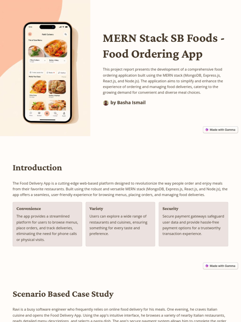 MERN Stack Food Delivery App Overview | PDF | Computing | Software