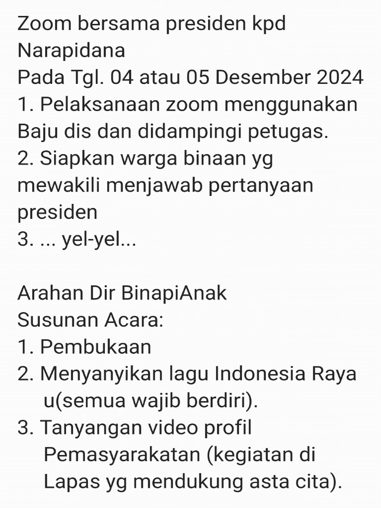 Arahan Pak Sesditjenpas - 241127 - 202105 | PDF