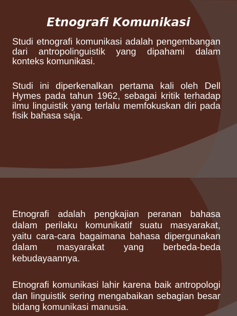 Etnografi Komunikasi | PDF