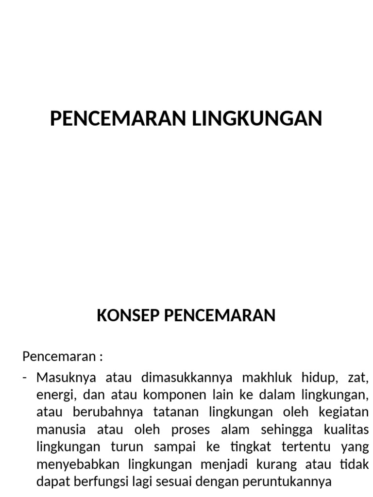 Materi PLH (Pencemaran Lingkungan) | PDF
