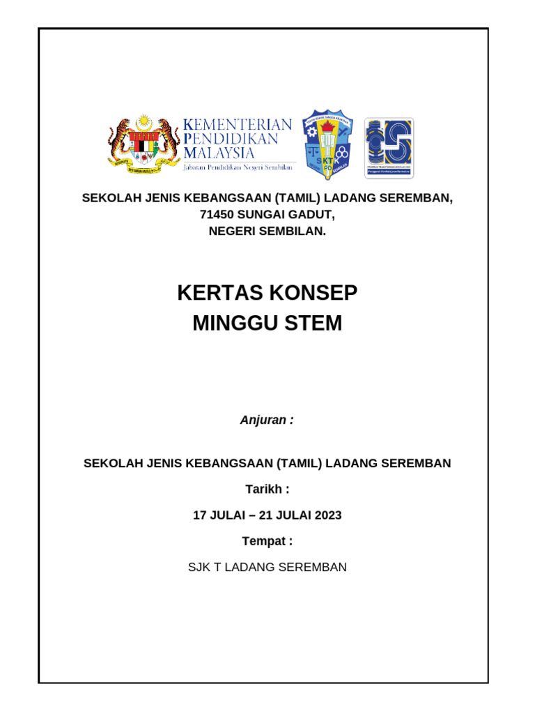 Kertas Konsep Minggu Stem 2023 | PDF