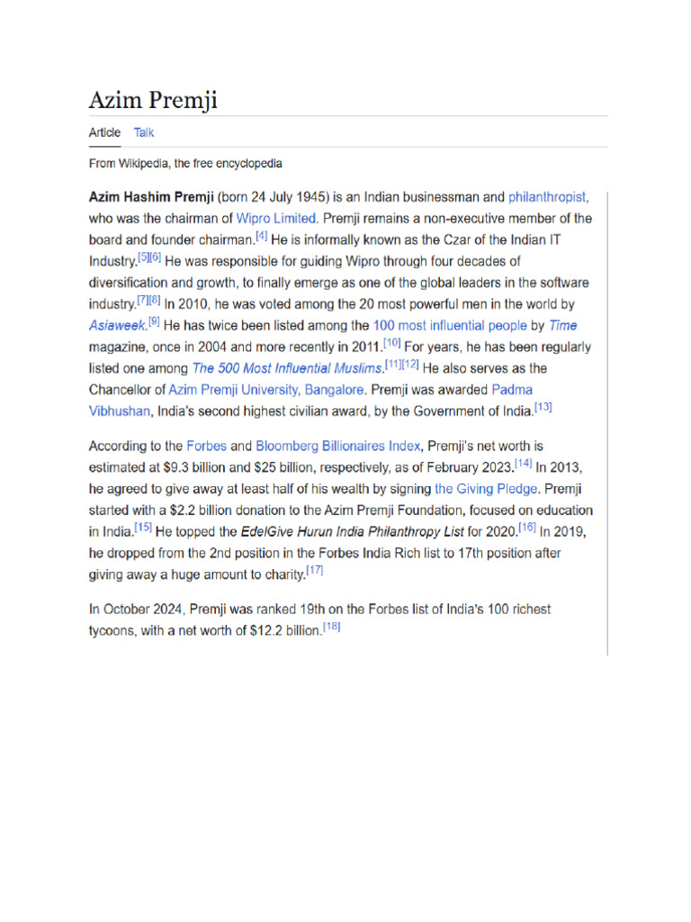 Azim Premji | PDF