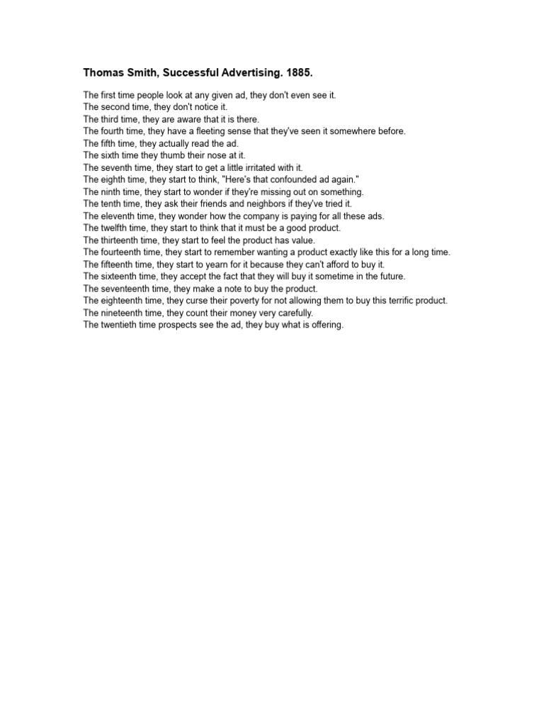 The 20 Stages of Ad Awareness | PDF