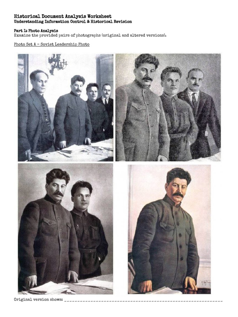 Historical Document Analysis Worksheet | PDF | Information | Cognitive ...