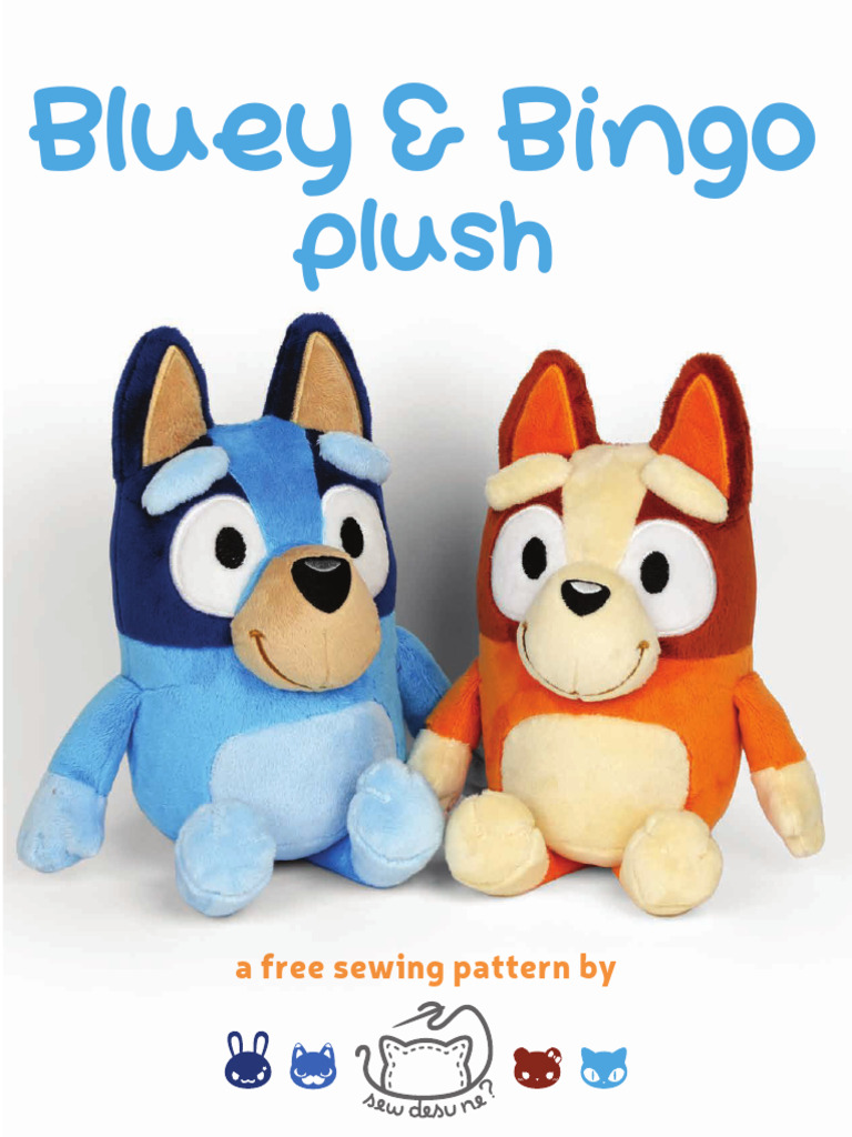 Bluey and Bingo Plush Sewing Pattern | PDF | Sewing | Appliqué
