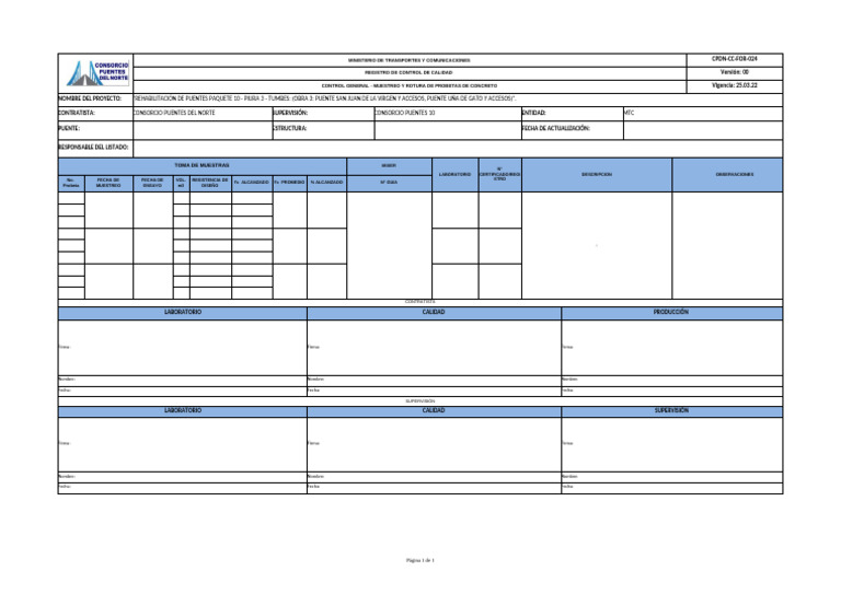 Cpdn-Cc-For-024 - Cuadro de Control de Probetas | PDF
