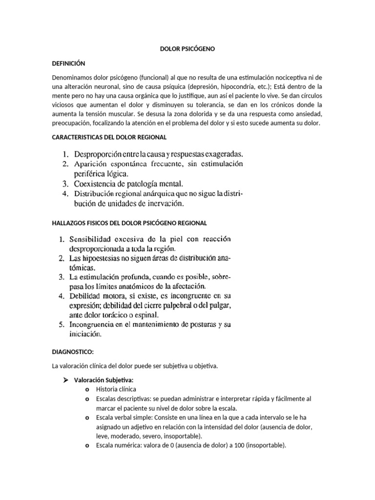 Dolor Psicógeno | PDF | Dolor | Terapia de conducta cognitiva