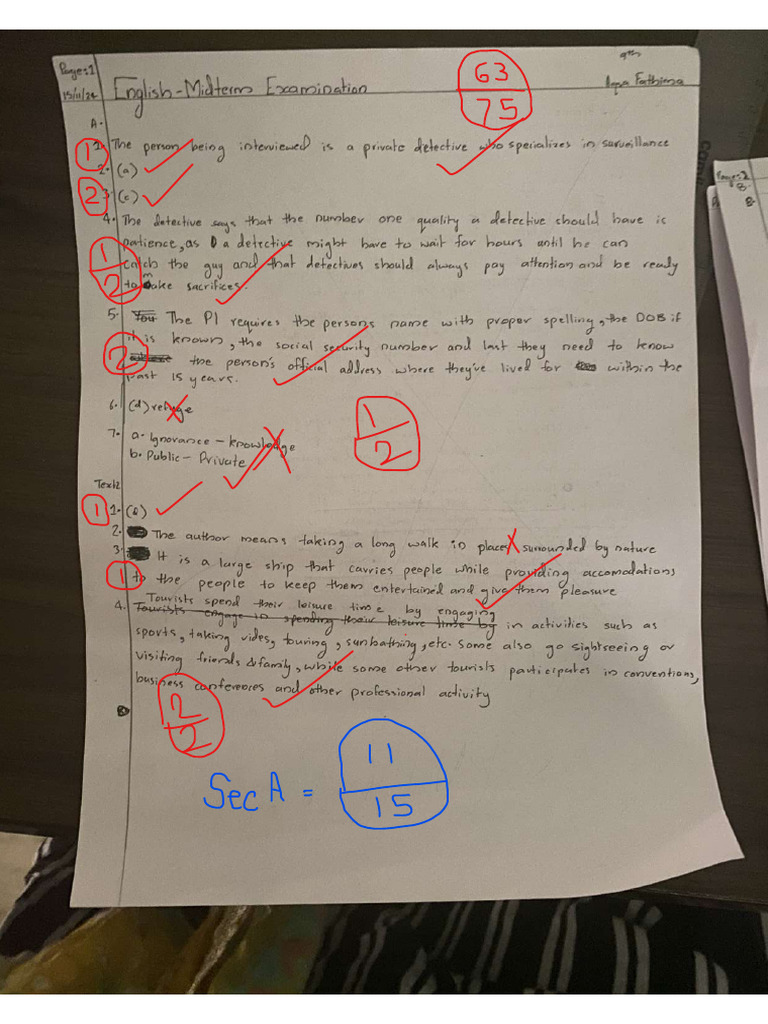 English Midterm Examination | PDF