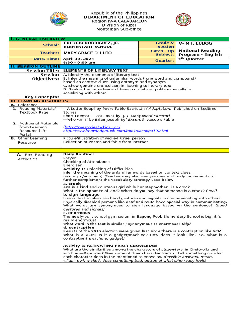 DLL Cuf-Reading q4 w3 | PDF | Sign Language | Human Communication