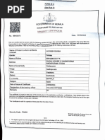 FORM 19C KERALA ONE AND THE SAME CERTIFICATE Malayalam 1 | PDF