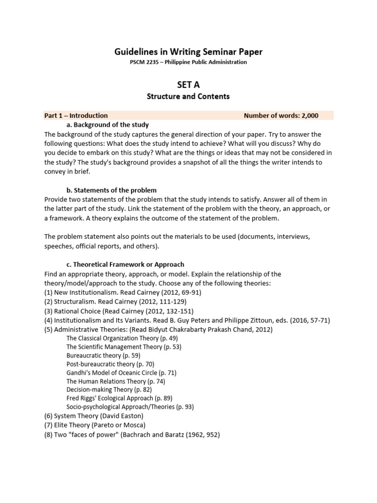 Seminar Paper Writing Guidelines | PDF | Turnitin | Theory