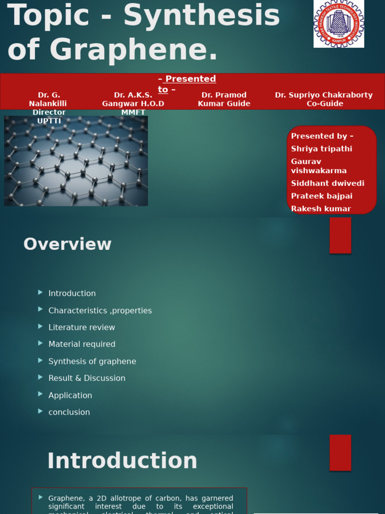Topic - Synthesis of Graphene | PDF | Graphene | Electrochemistry