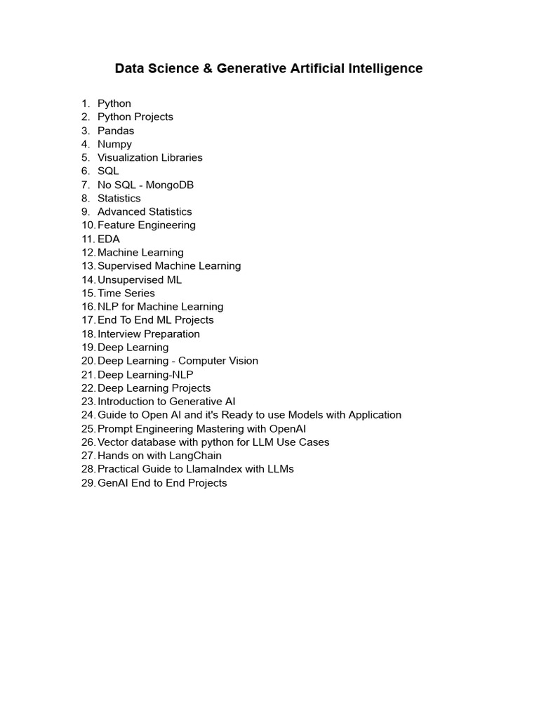 Python-course-Data Science & Generative Artificial Intelligence | PDF