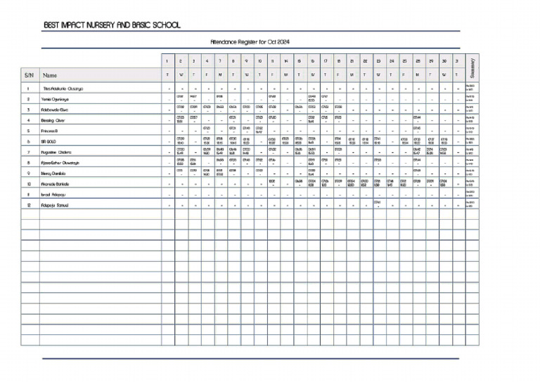September Attendance | PDF