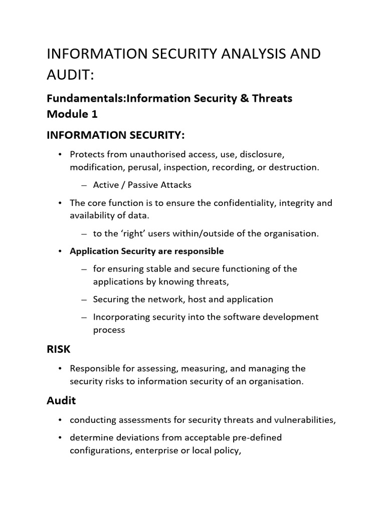 Information Security Analysis and Audit | PDF | Key (Cryptography) | Information Security
