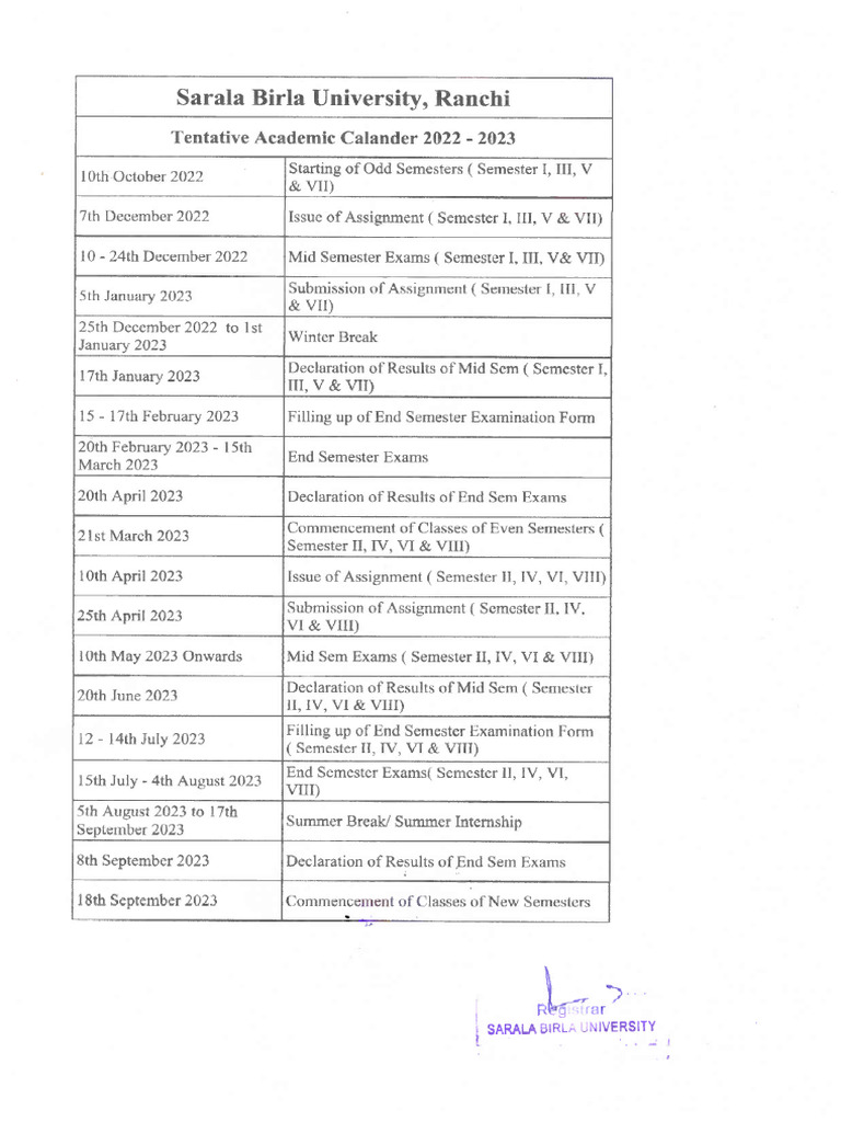 Academic Calendar | PDF