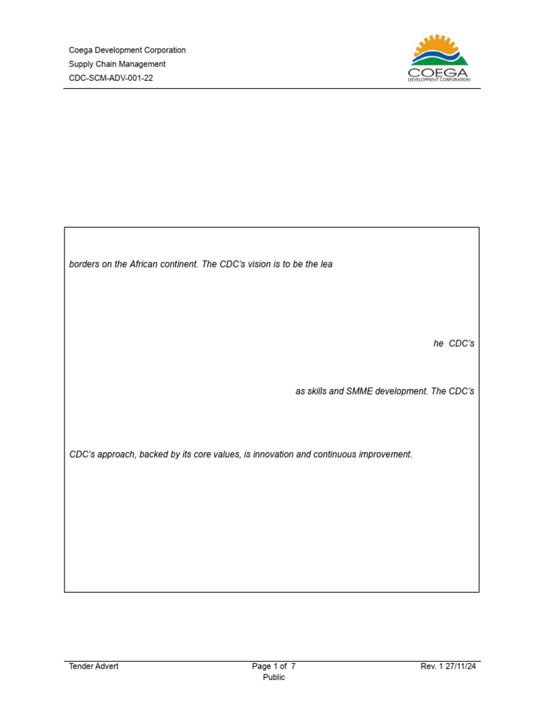 Advert CDC 386 24 (Final) | PDF | Infrastructure | Value Added Tax