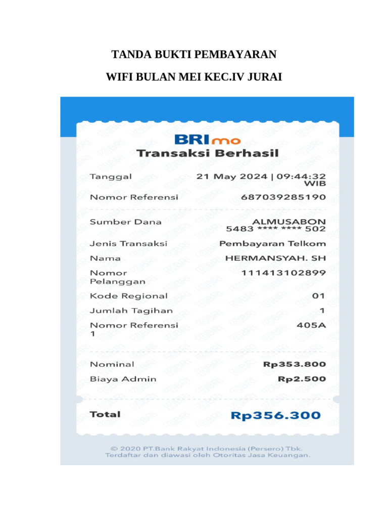 Tanda Bukti Pembayaran | PDF