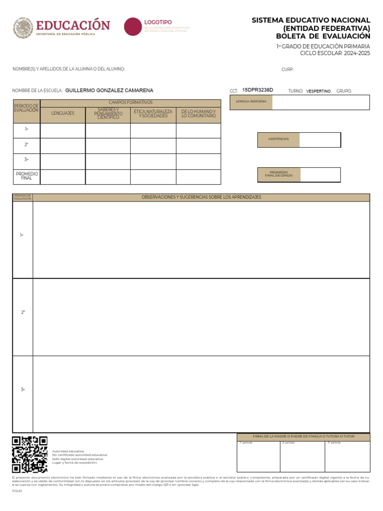 3238D Formato Boletas | PDF | Educación primaria | Escuelas