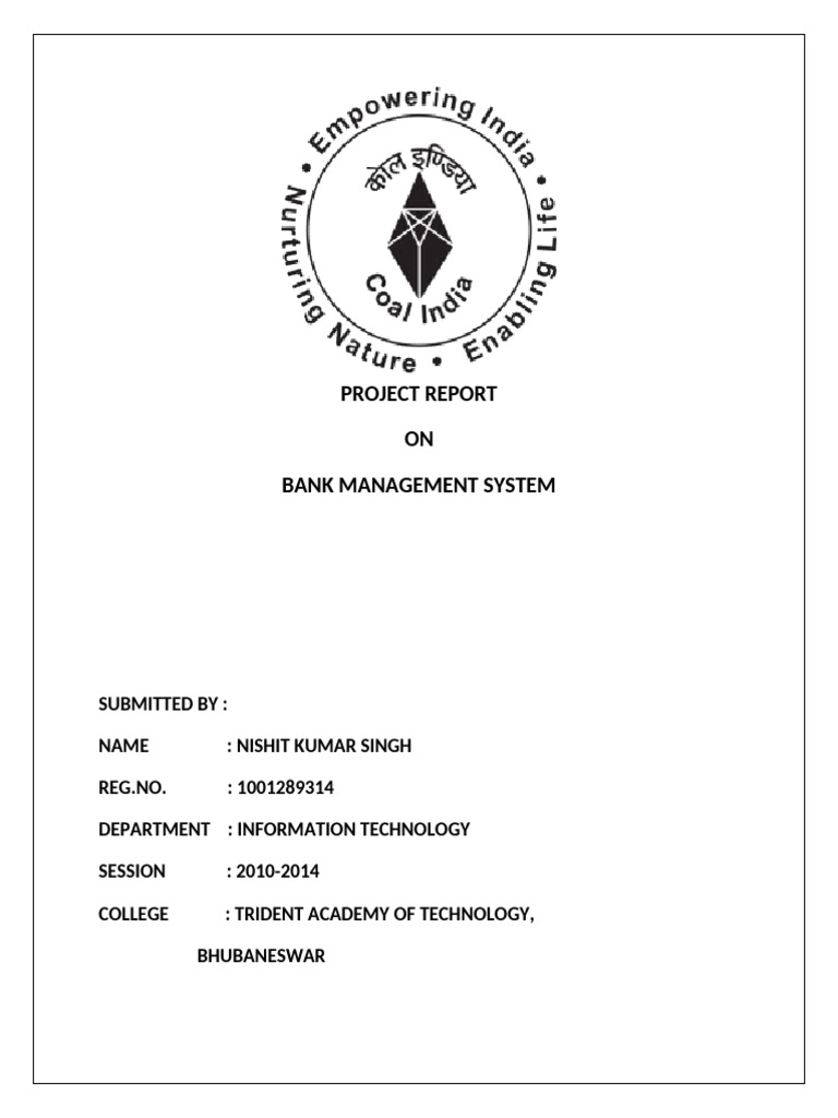 Bank Management System Project Report | PDF | Systems Engineering ...