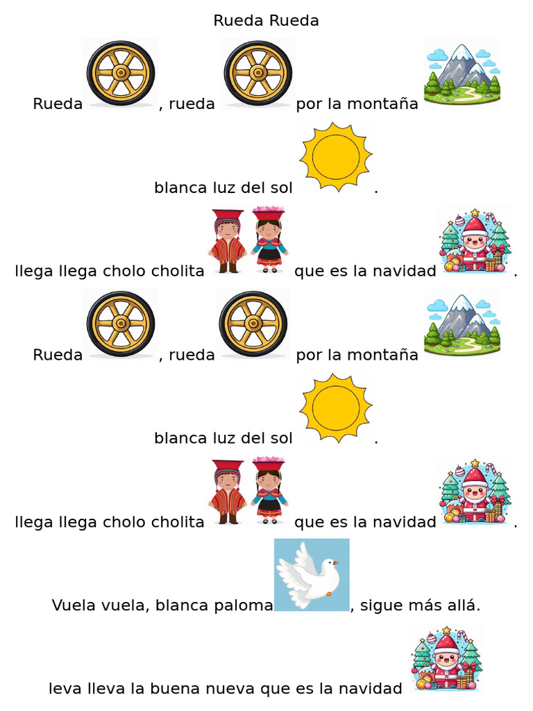 Letra del Villancico "Rueda Rueda" | PDF